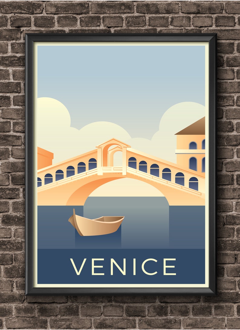 Venice Travel Poster Venice Poster Venice Print Venice - Etsy