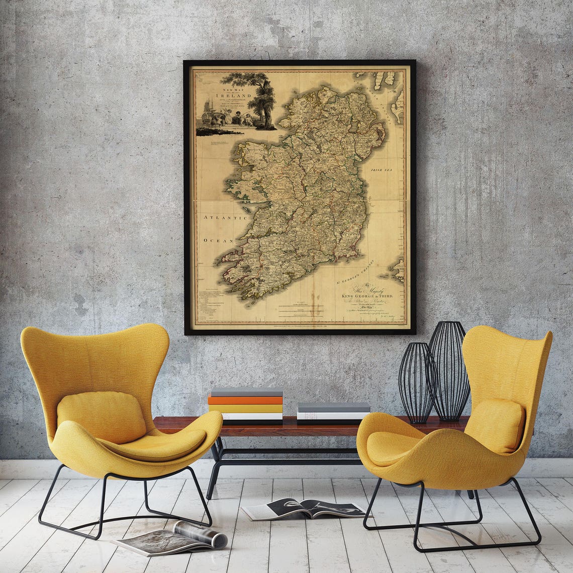 Ireland Map Map of Ireland Ireland Art Map Decor Irish | Etsy