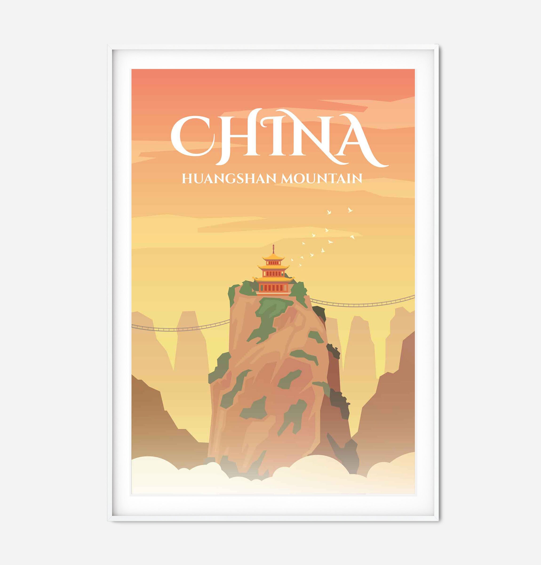 China Vintage Travel Poster Cityscape Print Retro City Art | Etsy