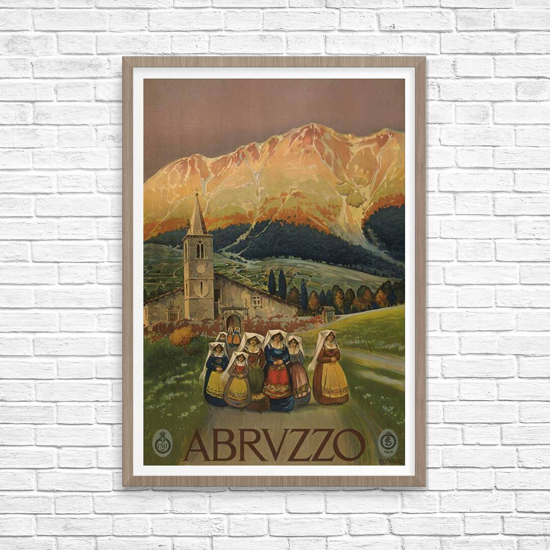 Abruzzo Italy Vintage Travel Poster, Alicandri 1920, Italian Wall Art ...