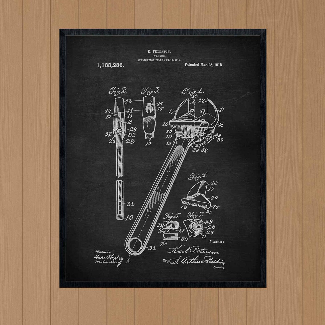 Tool Poster Wrench Patent Tool Art Tool Decor Adjustable - Etsy