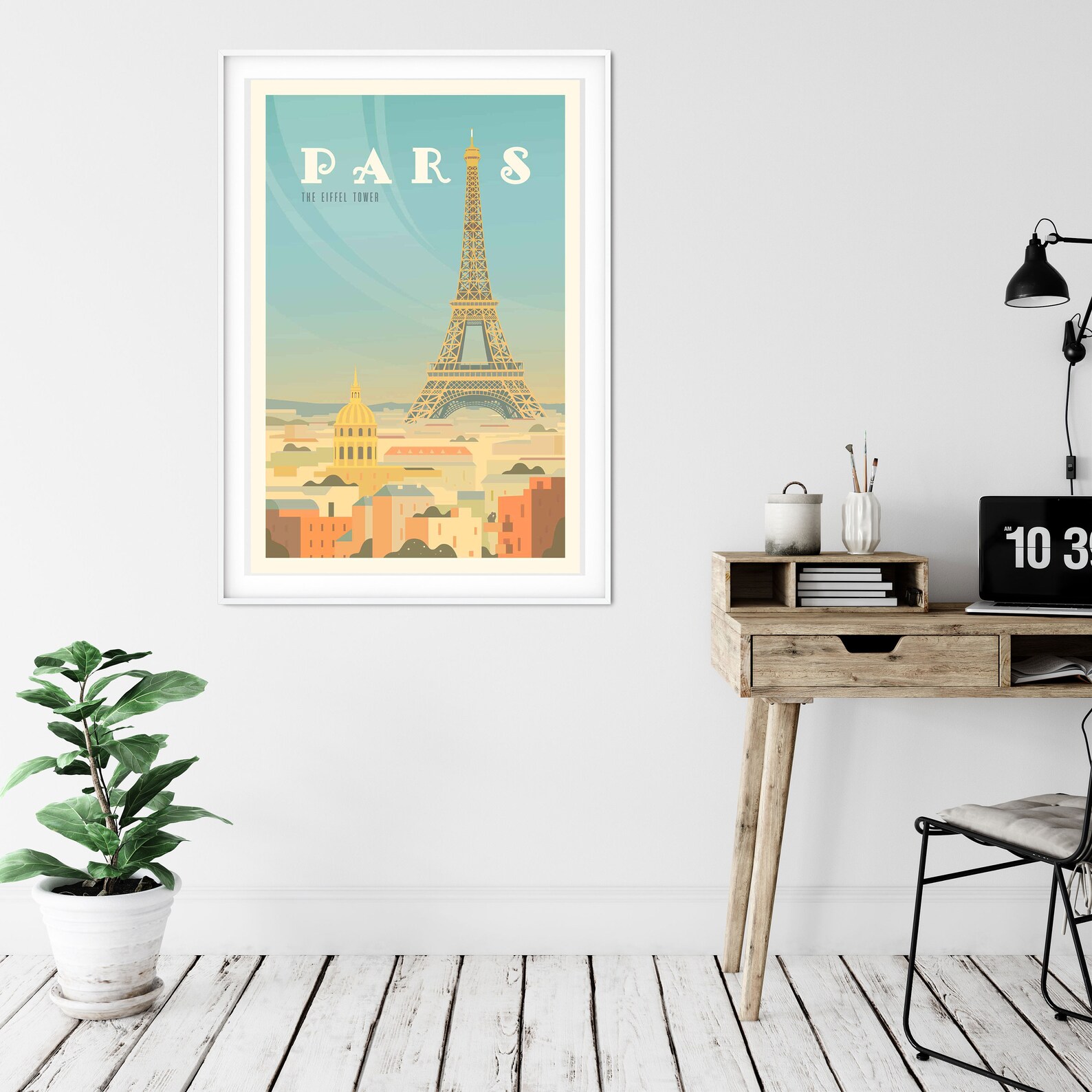 Paris Vintage Travel Poster, Cityscape Print, Retro City Art Travel ...
