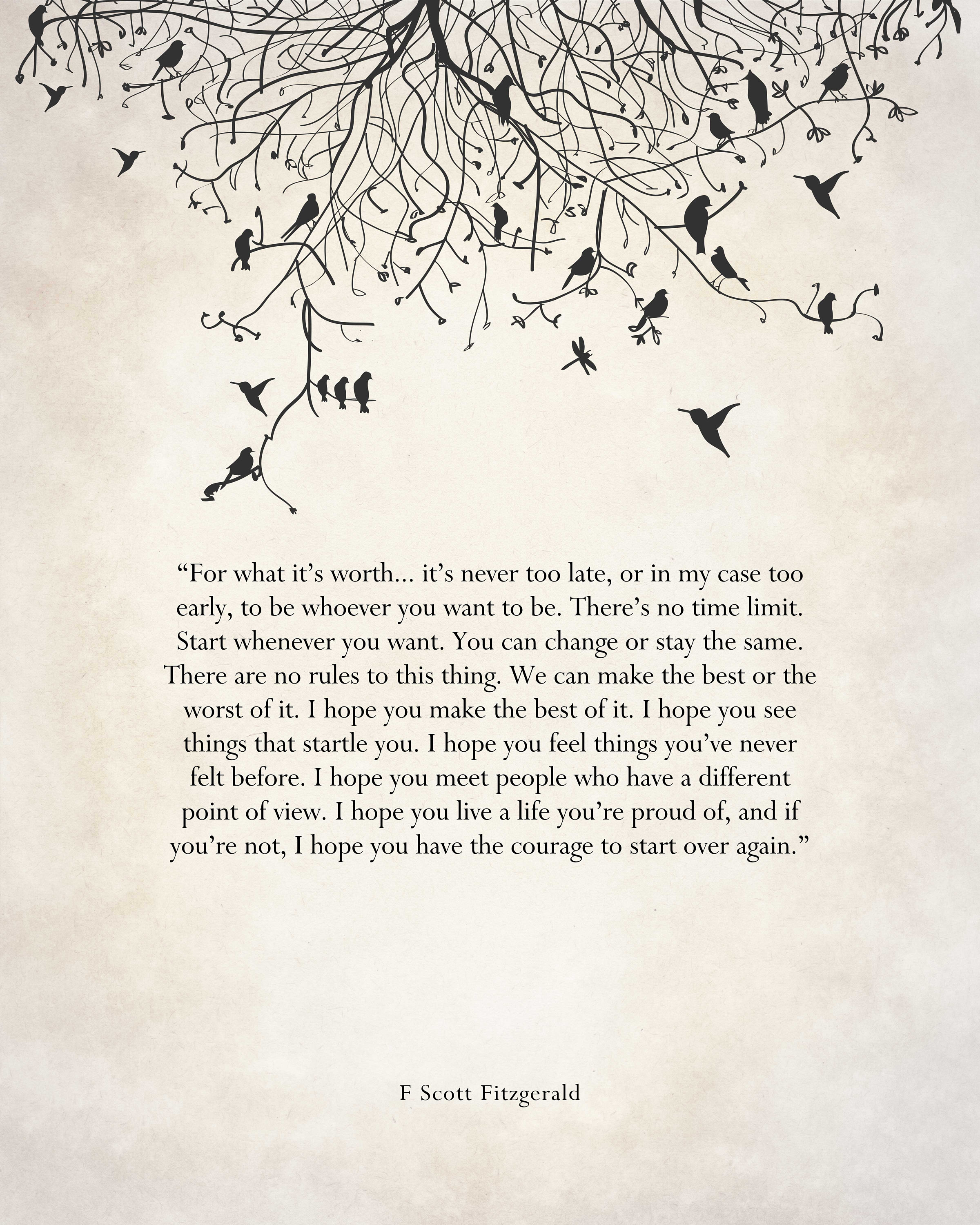 F Scott Fitzgerald Poem Wall Art - Inspirational Print, Inspirational ...