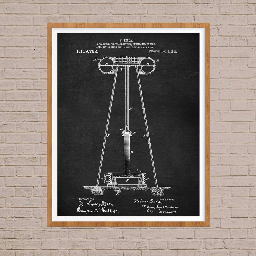 Electrical Engineer, Science Poster, Nicola Tesla, Invention Print ...