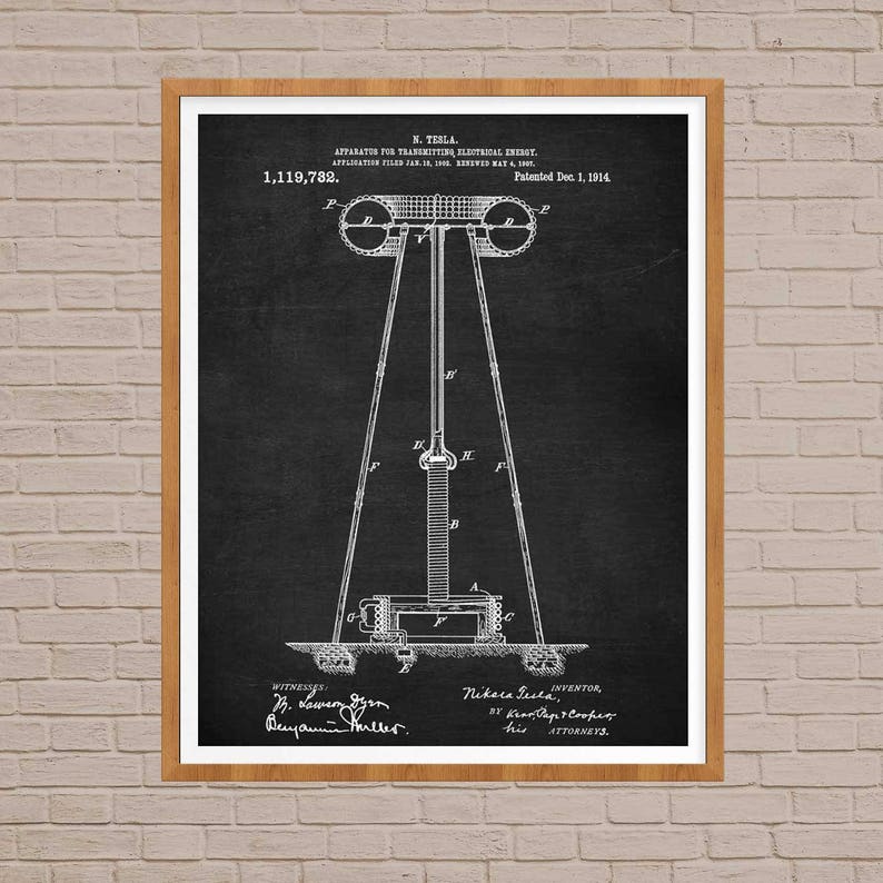Electrical Engineer, Science Poster, Nicola Tesla, Invention Print ...