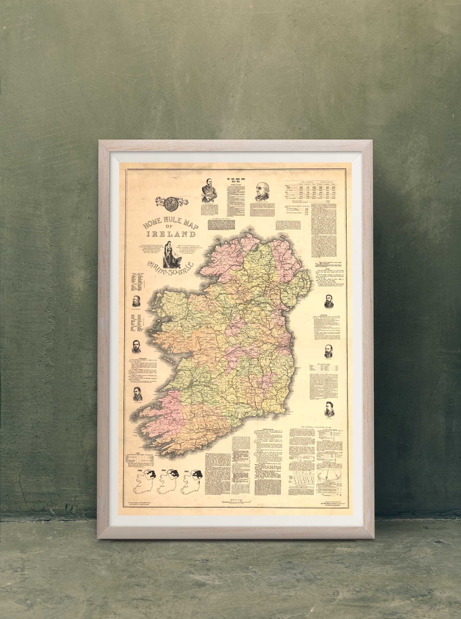 Ireland Map Map of Ireland Old Map Antique Map Vintage - Etsy
