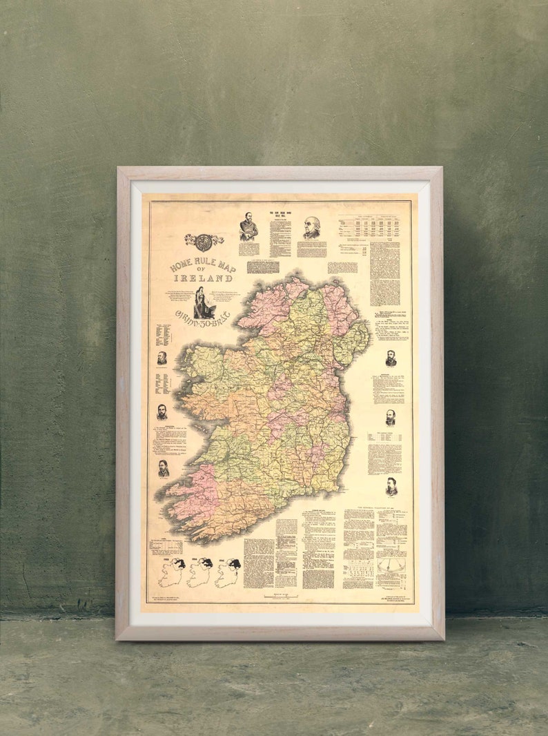 Ireland Map Map of Ireland Old Map Antique Map Vintage - Etsy