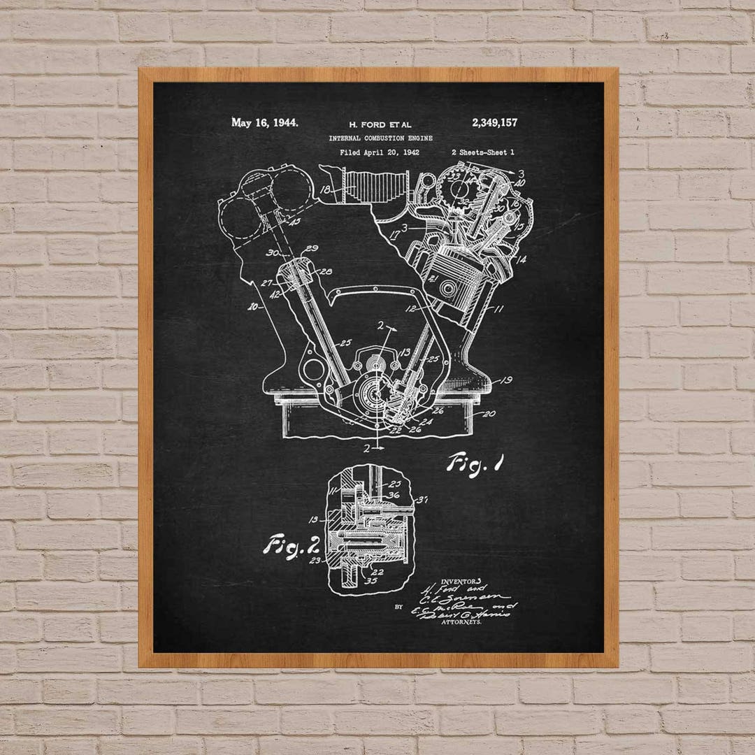 Engine Patent, Car Lover Gift, Mechanic Gift, Car Lover, Combustion ...