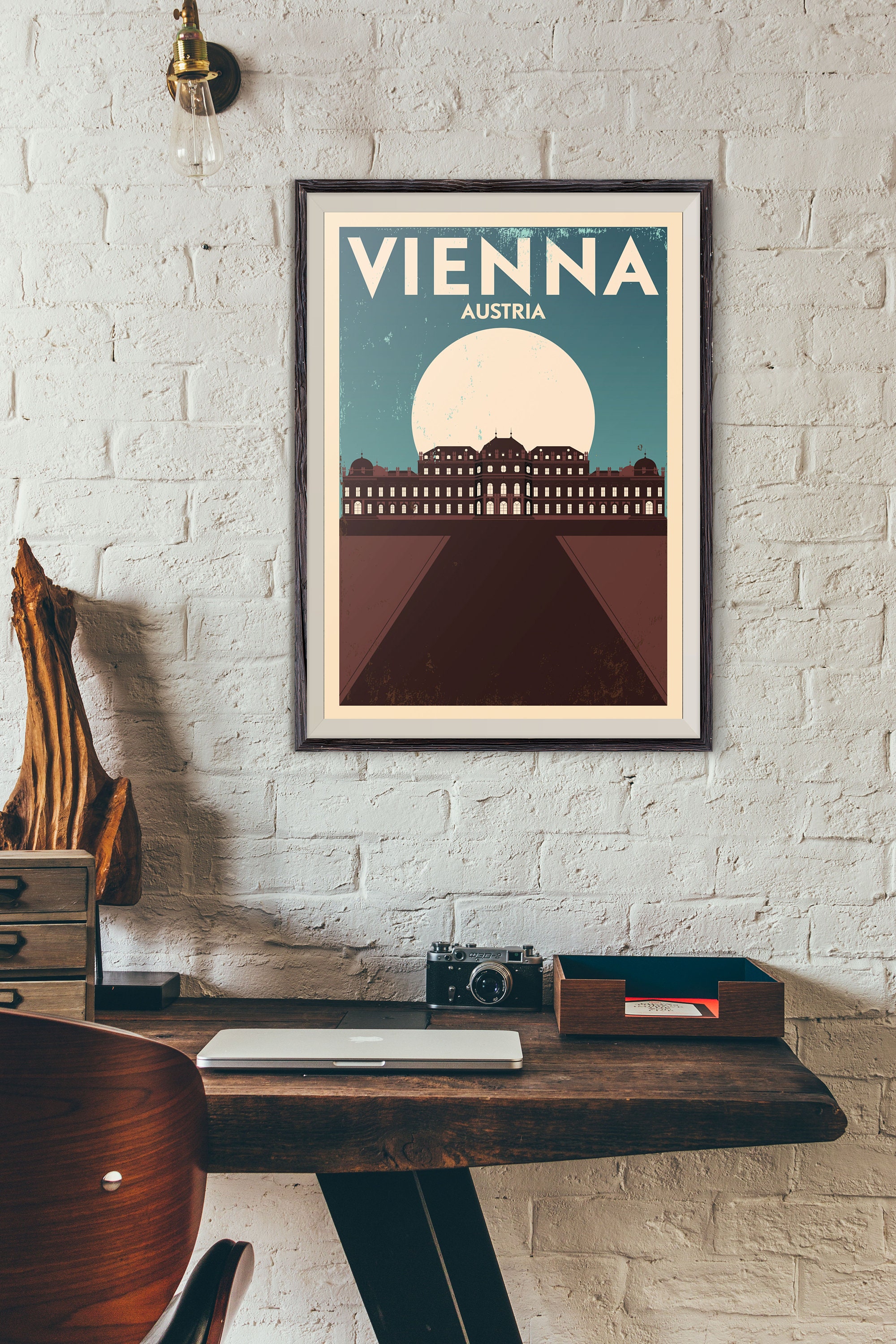 Vienna Travel Poster Travel Decor Cityscape Print Retro | Etsy