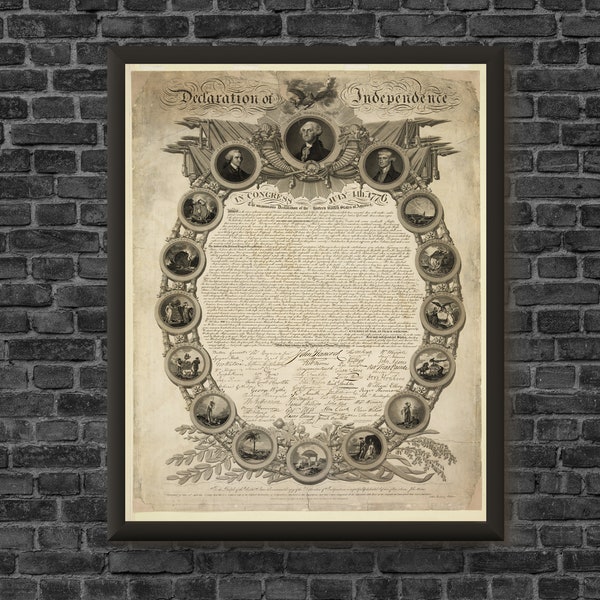 Declaration of Independence Framed - Etsy
