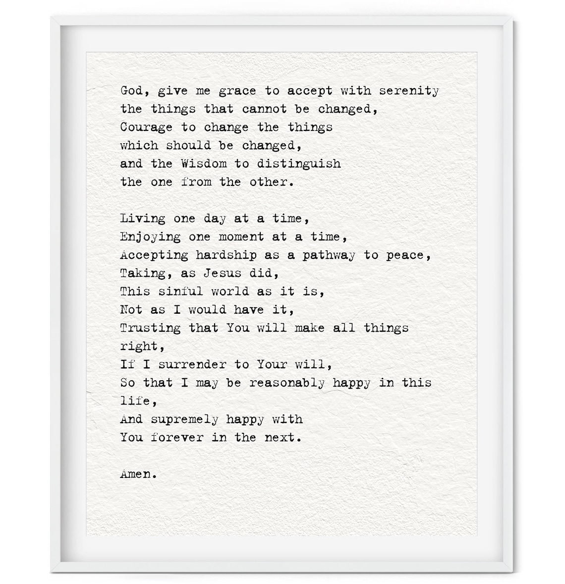 The Serenity Prayer Inspirational Quote Art Print | Etsy