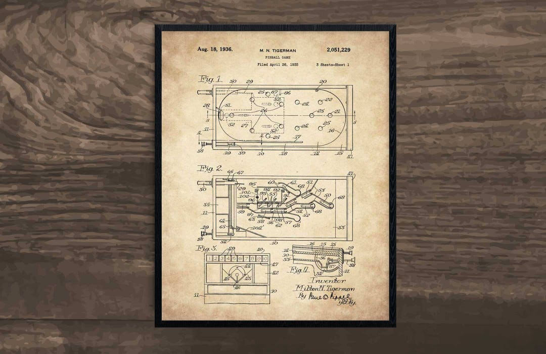 Pinball Art Print, Pinball Poster, Retro Art Print, Gift for Him, Man ...