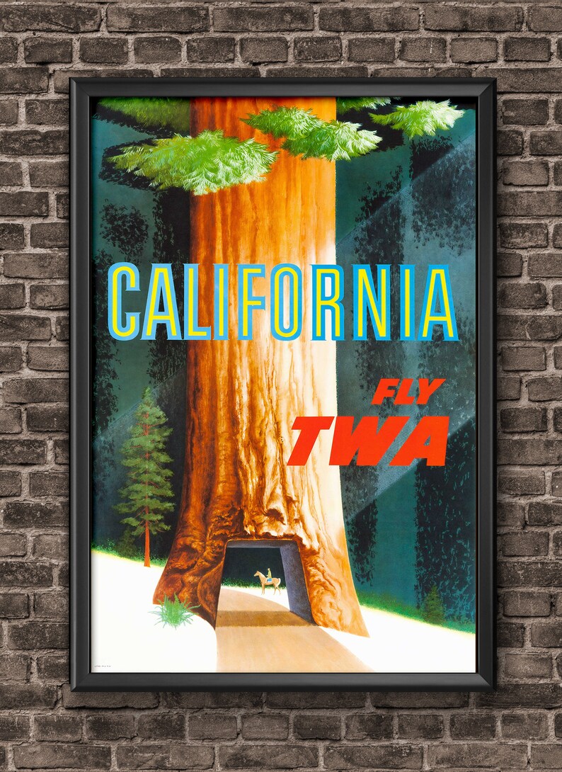 TWA California Wall Art Prints Travel Gift - Etsy