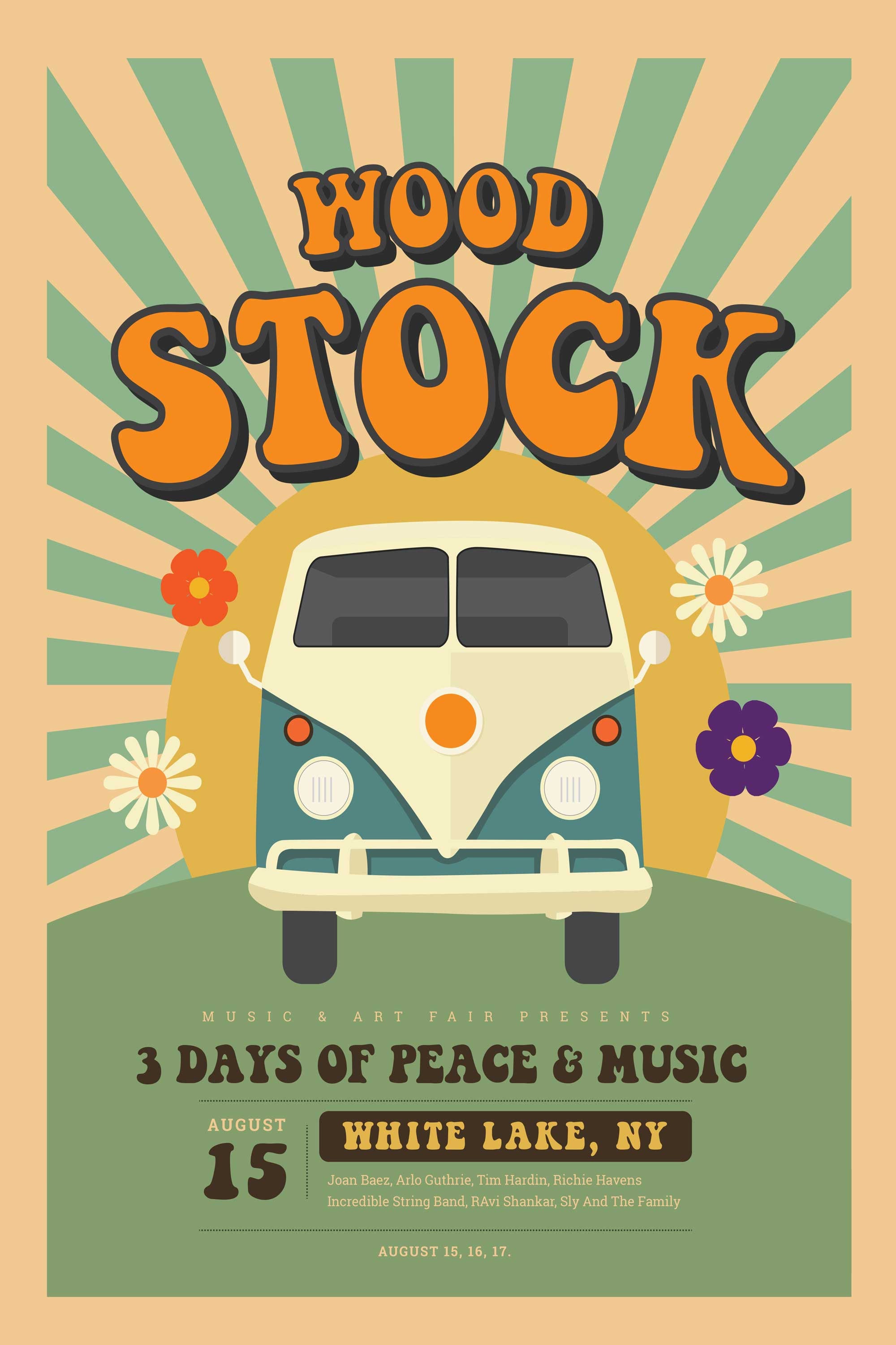 Woodstock Poster Art Music Gift 1969 Concert Poster - Etsy