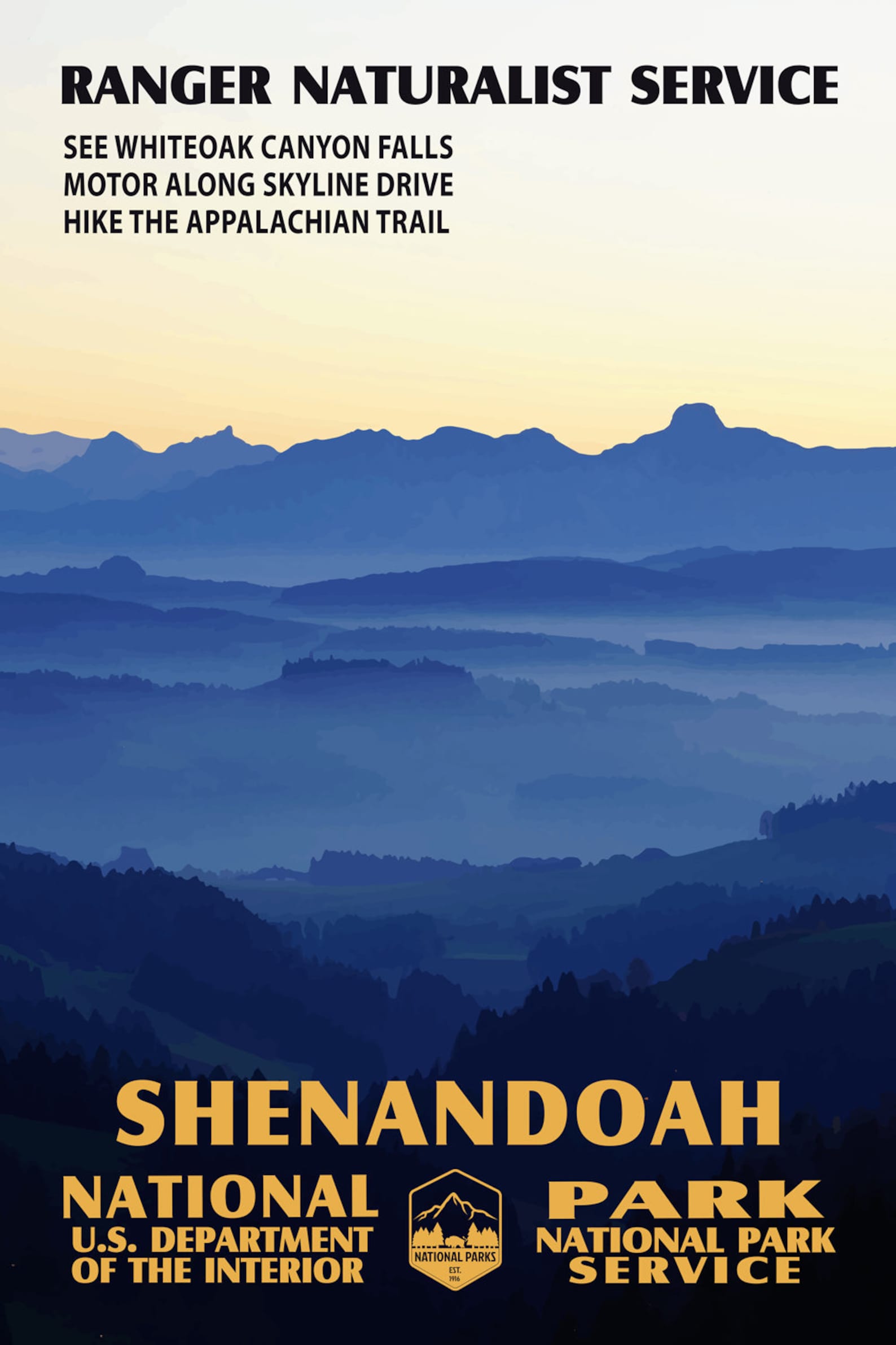 Shenandoah National Park Poster National Park Art Camping - Etsy
