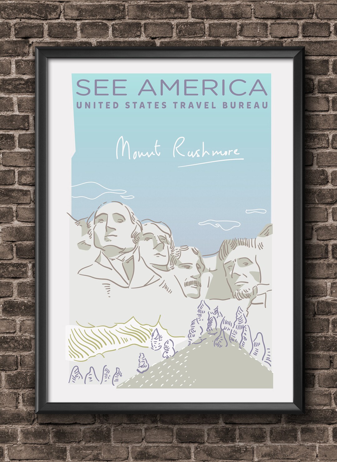 Mount Rushmore National Park Wall Poster, WPA Park Posters, South ...