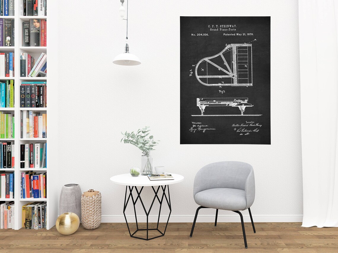 Grand Piano Art Print PATENT DECAL Piano Decor Gift for - Etsy
