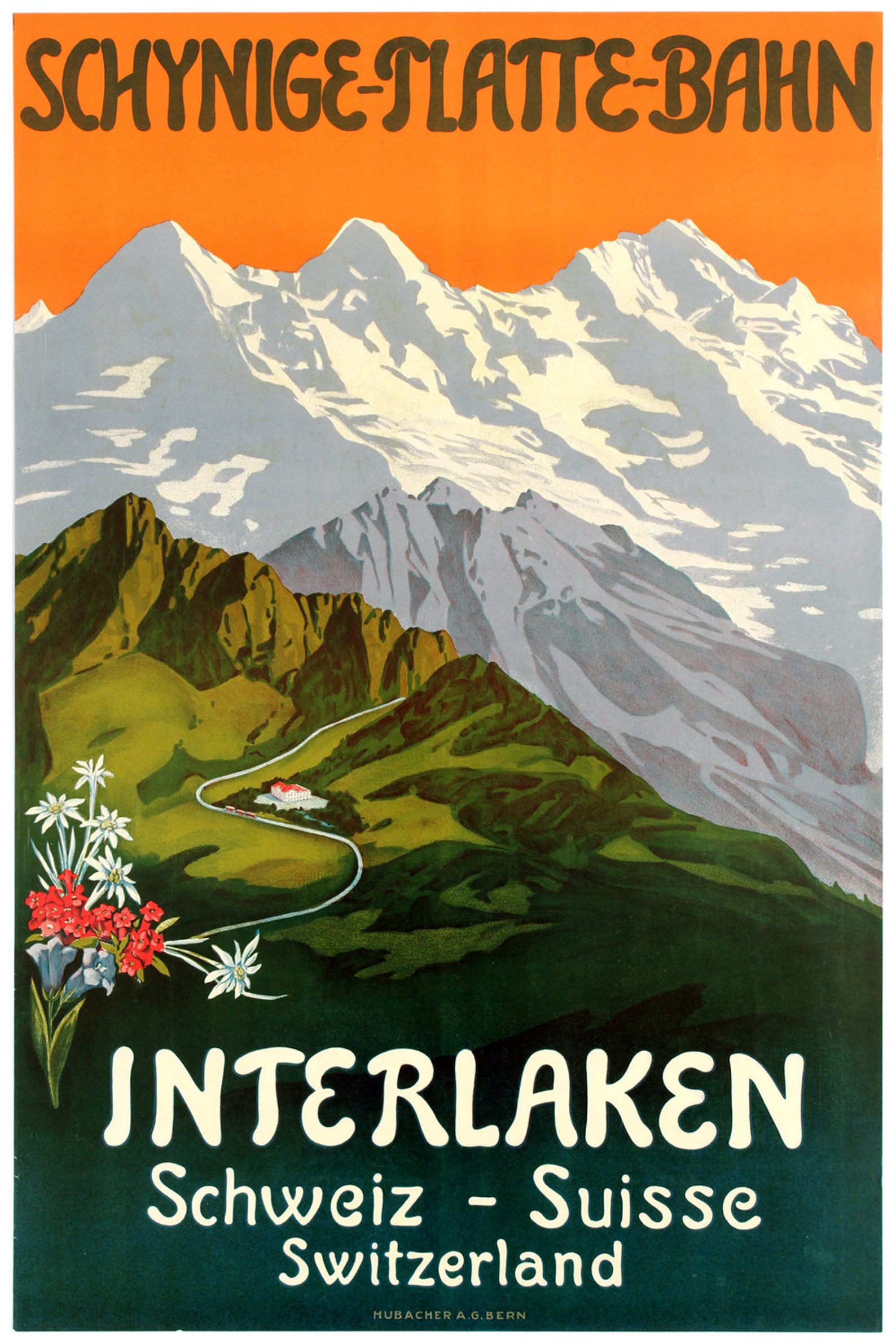 Swiss Vintage Art Switzerland Travel Poster Switzerland - Etsy