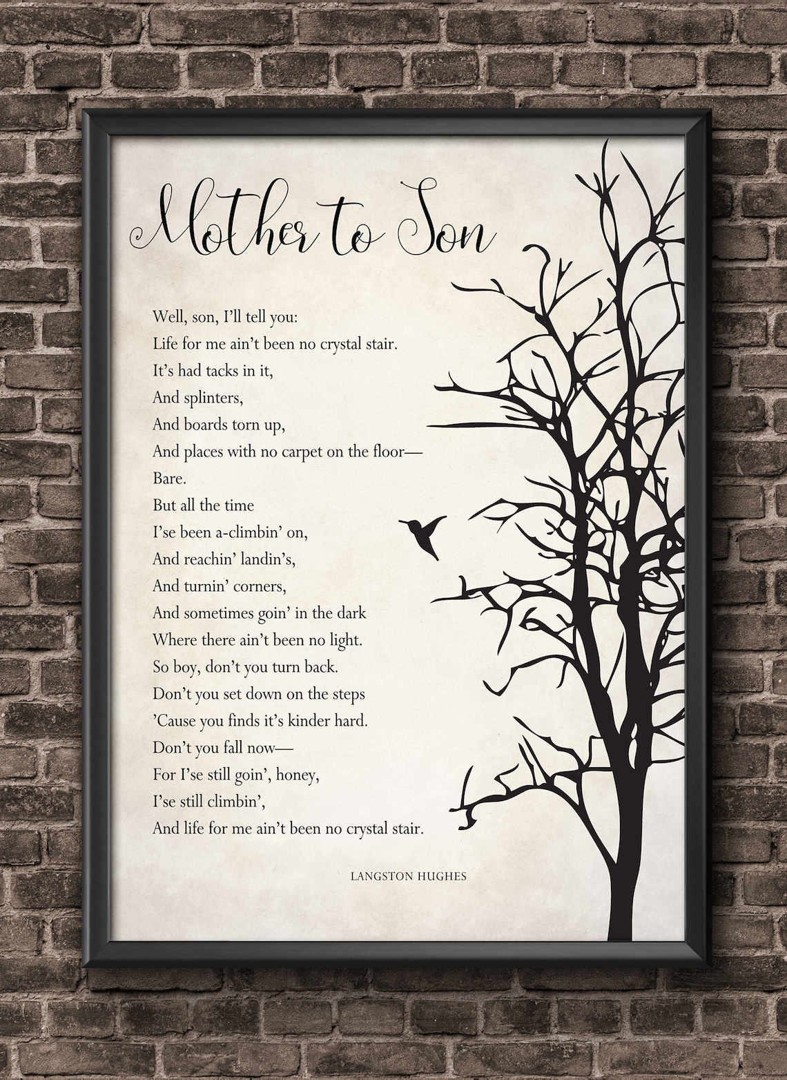 Mother to Son Poem Art Print Minimalist Modern Wall Art - Etsy