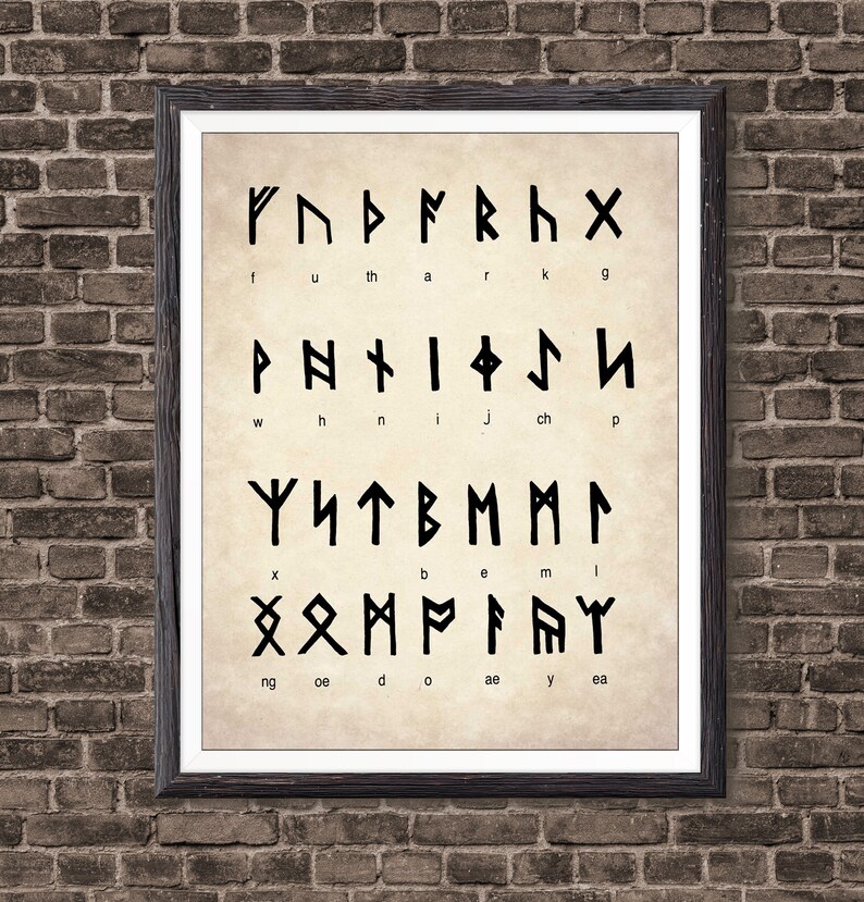 Runes Alphabet Wall Art Poster Runes Print Runes Poster | Etsy