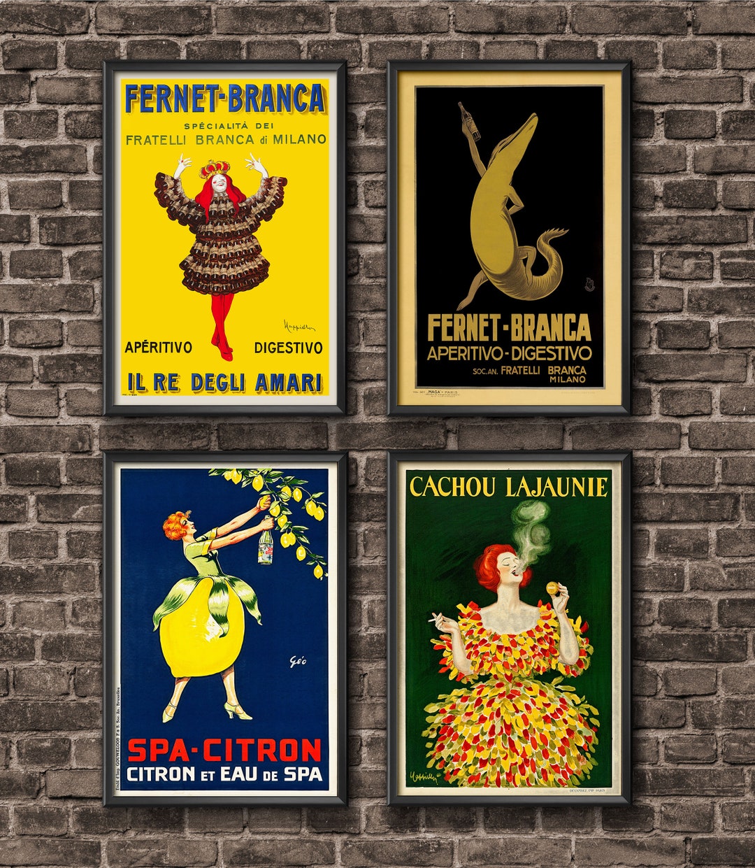 Vintage Advertising Art Set of 4 French Wall Decor, Vintage Ads ...
