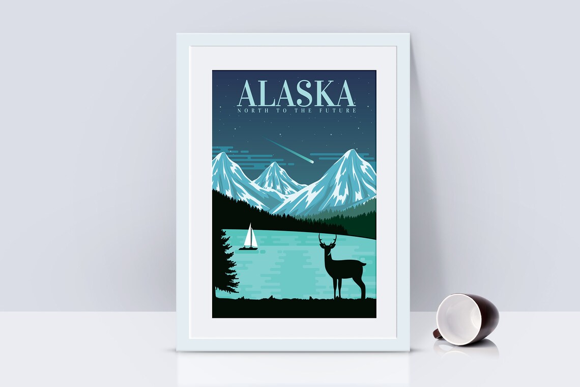 Alaska Travel Poster Travel Gift - Etsy