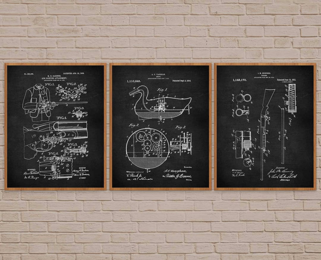 Hunting Patent Art Print Set, Rifle, Duck Decoy - Etsy