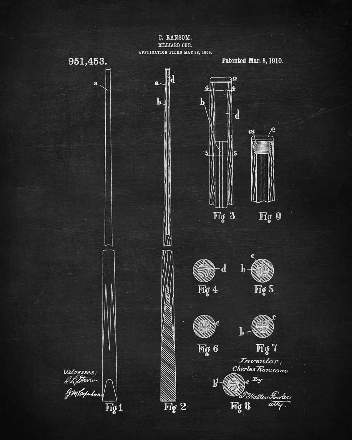 Pool Room Decor Man Cave Ideas Set of 4 Pool Stick Patent - Etsy