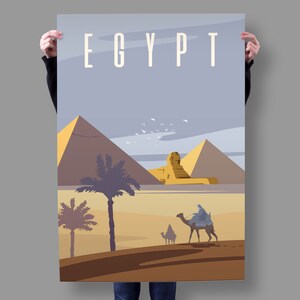 Egypt Vintage Travel Poster, Cityscape Print, Retro City Art Travel ...
