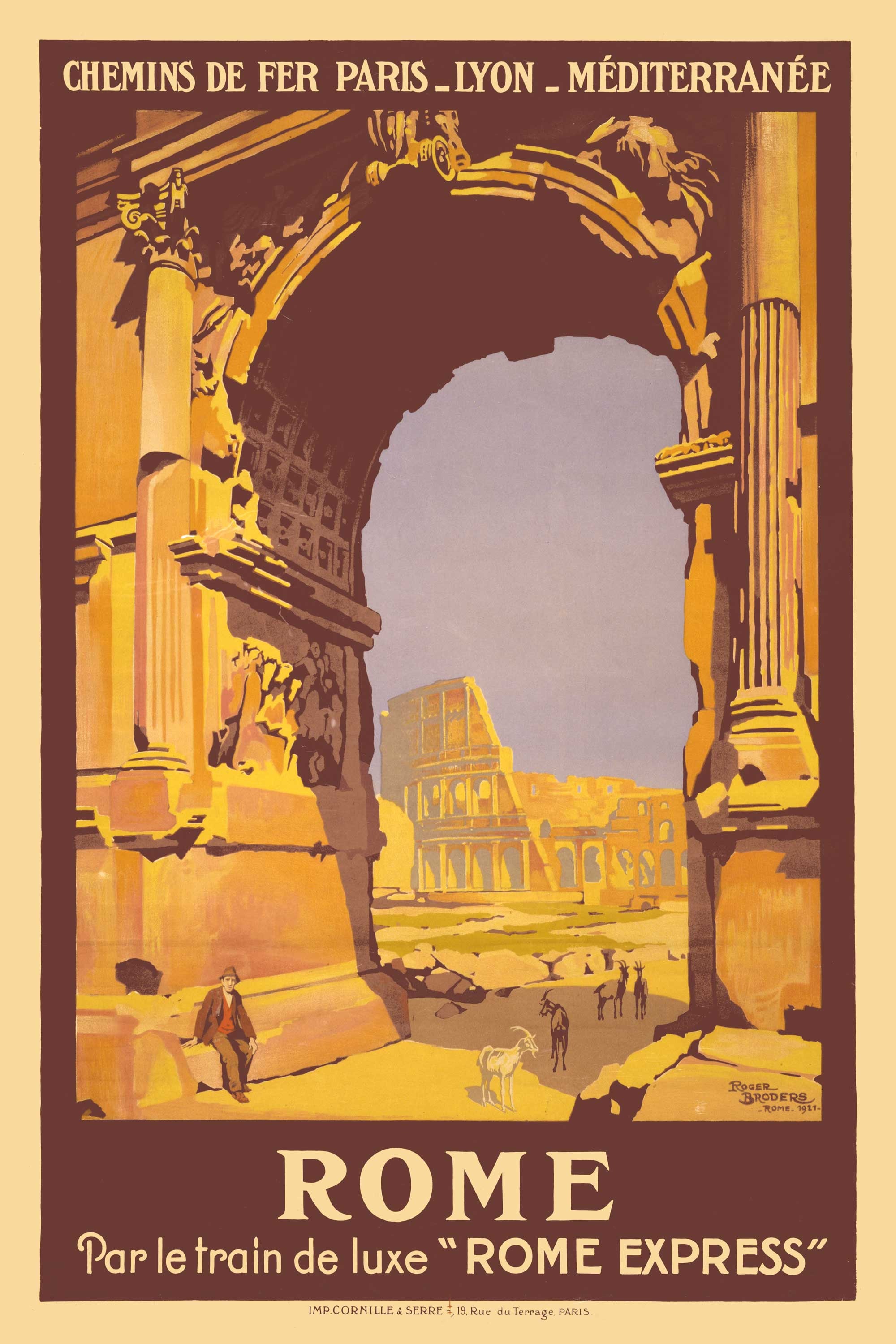 Rome Art Deco Poster Rome Italy Travel Poster 1920 Italian - Etsy