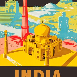 Vintage India Travel Poster, Indian Art Print - Etsy