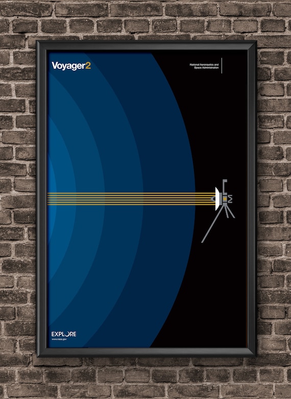 Voyager NASA Travel Poster space Poster Boys Room Home | Etsy