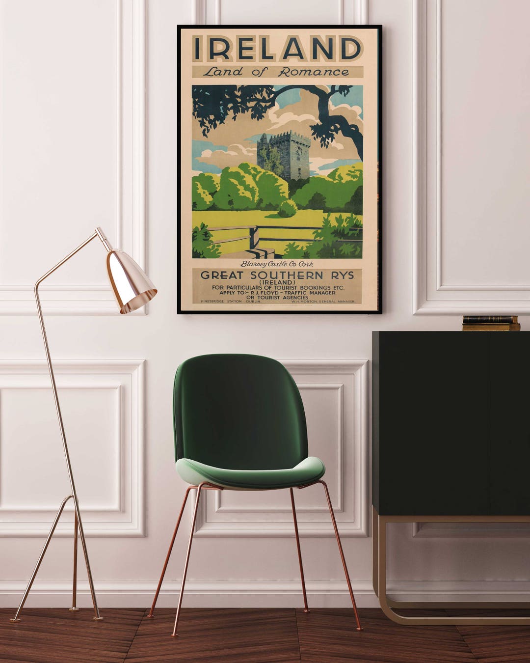 Ireland Travel Poster, Blarney Castle Vintage Travel Poster, Ireland ...