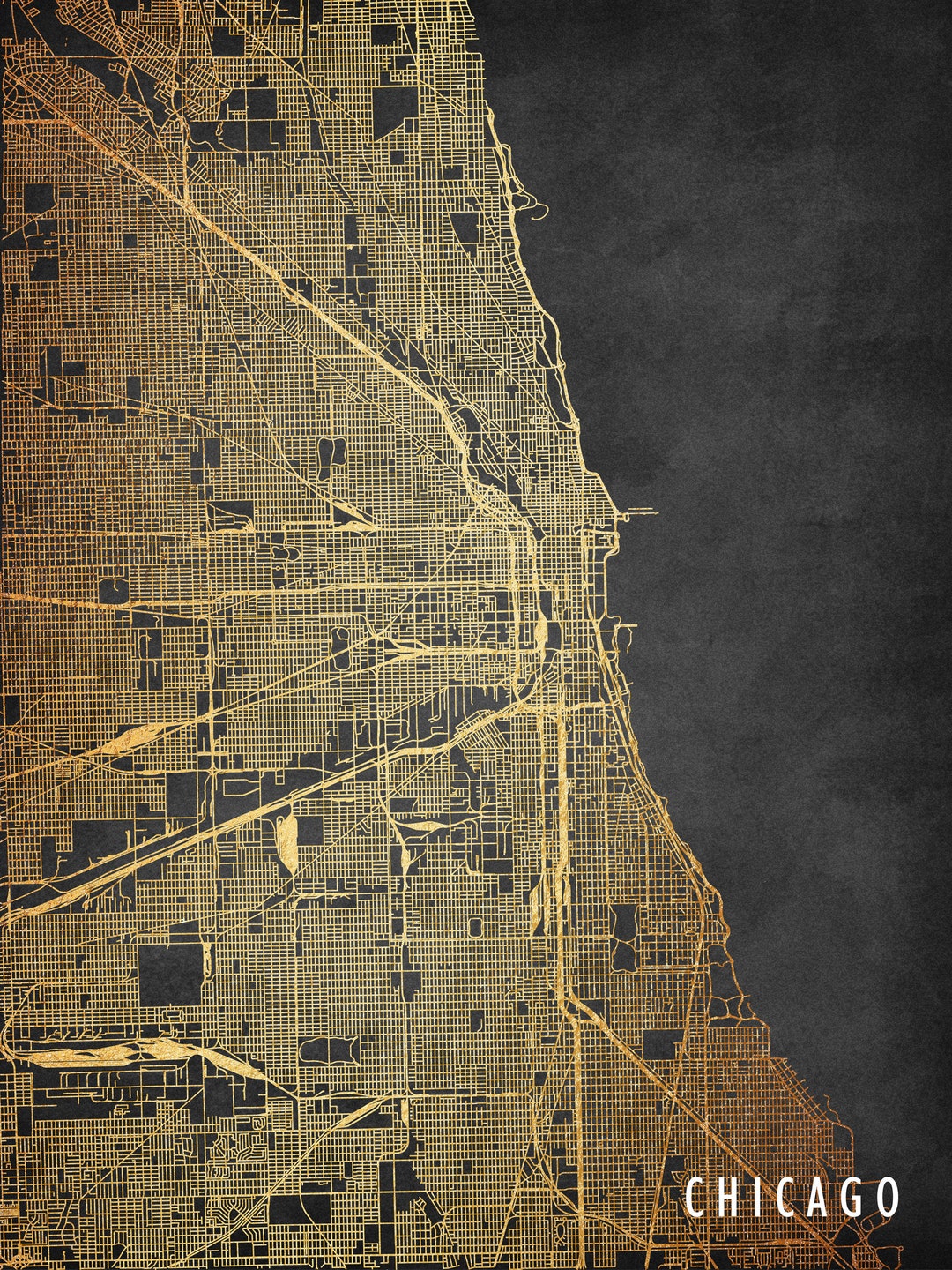 Chicago Wall Art Map of Chicago, Chicago Illinois Map - Etsy