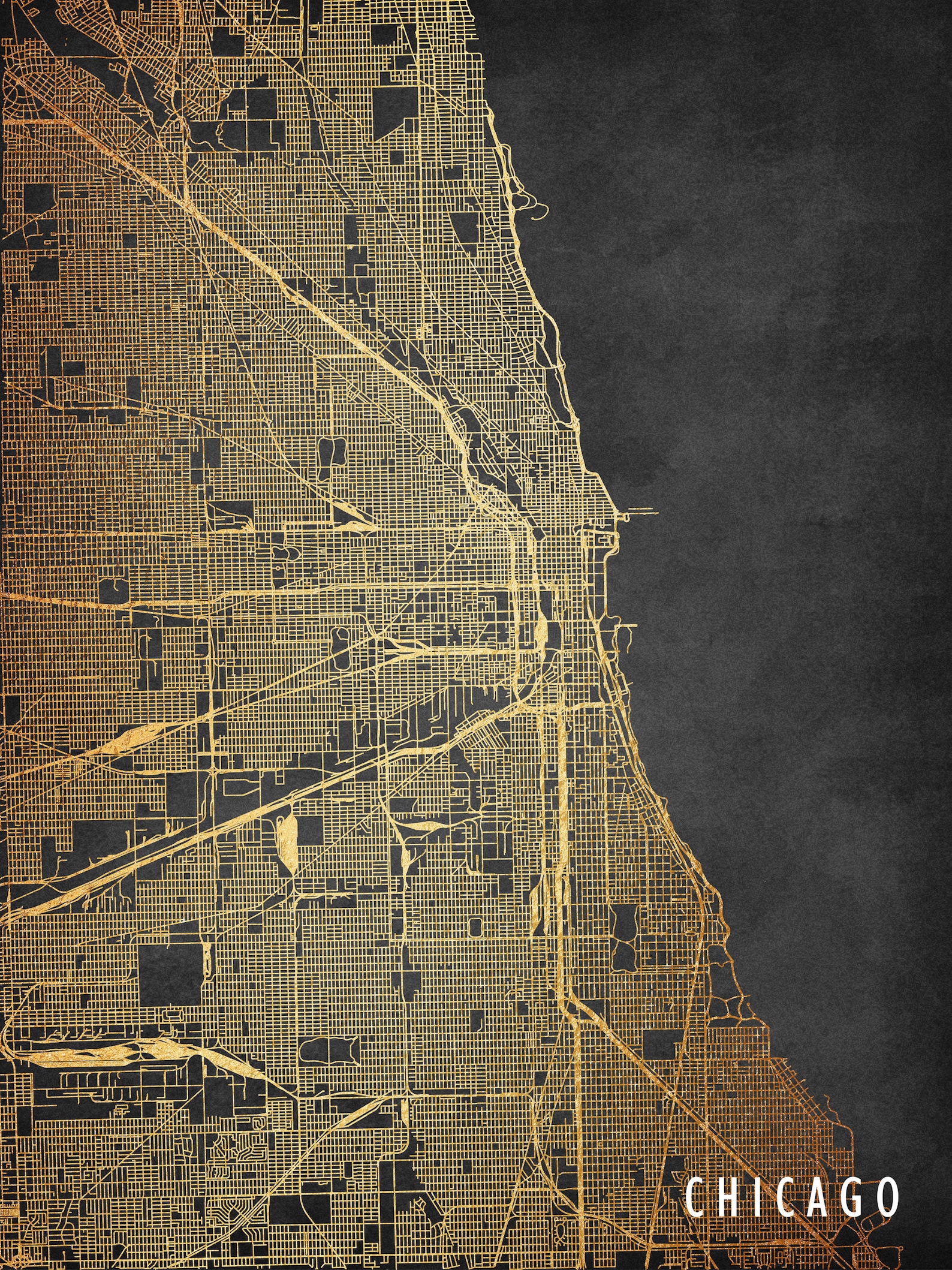 Chicago Wall Art Map of Chicago, Chicago Illinois Map - Etsy