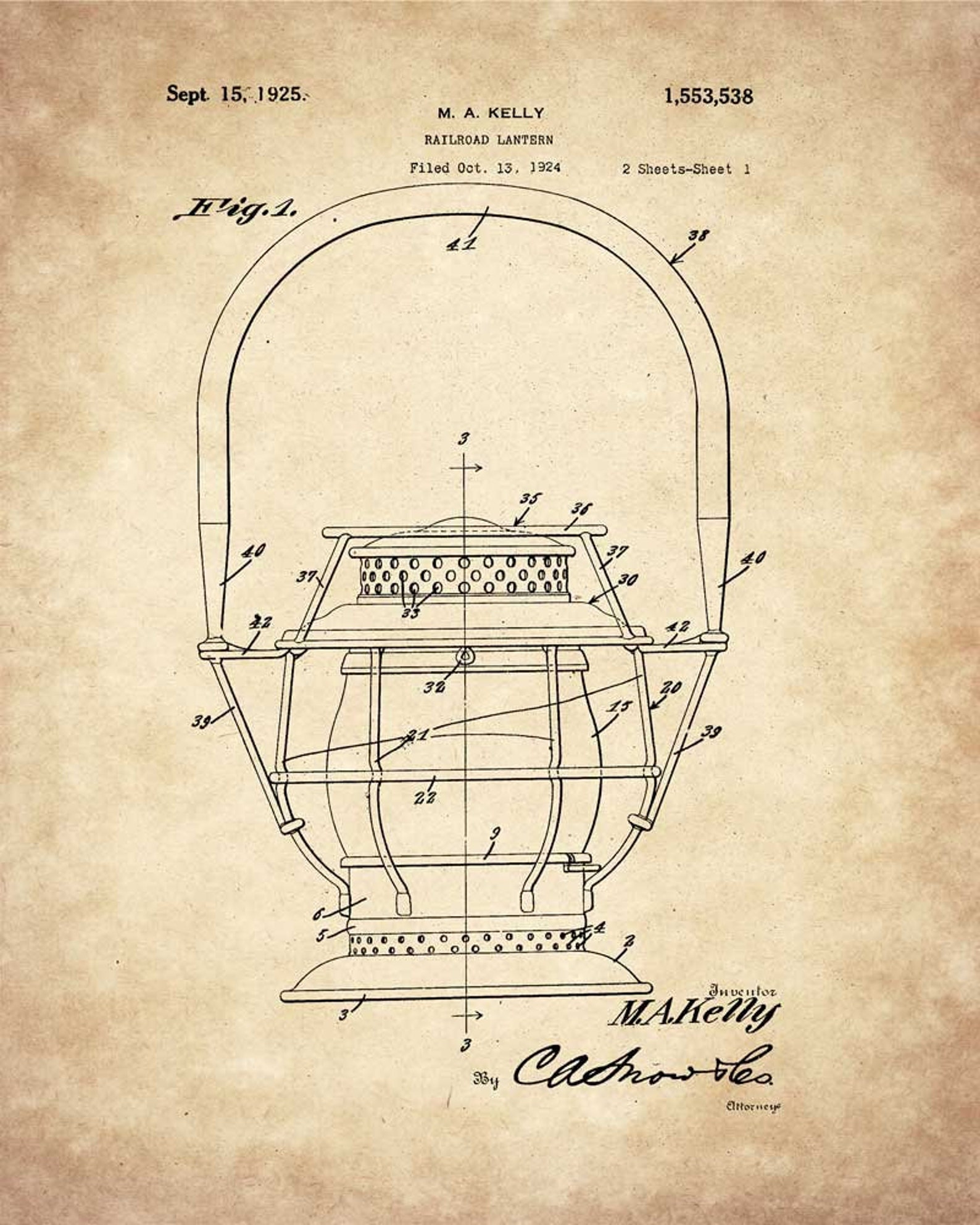 Lantern Patent Poster Set 1925, Lantern Print, Lantern Art, Lantern ...