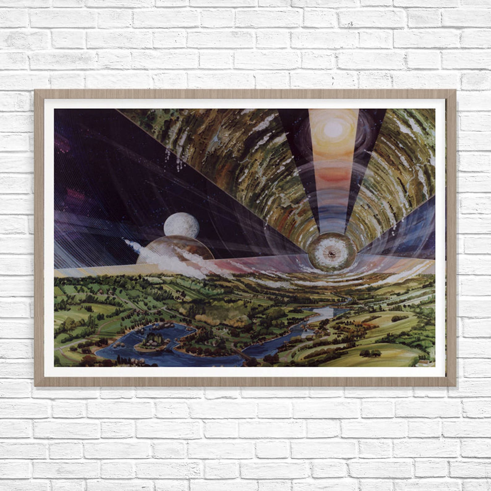 NASA Space Colony Art Cylindrical Colonies Space Poster - Etsy