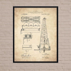 Oil Rig Poster, Industrial Art, Texas Art, Oil Derrick, Oil Worker, Oil ...