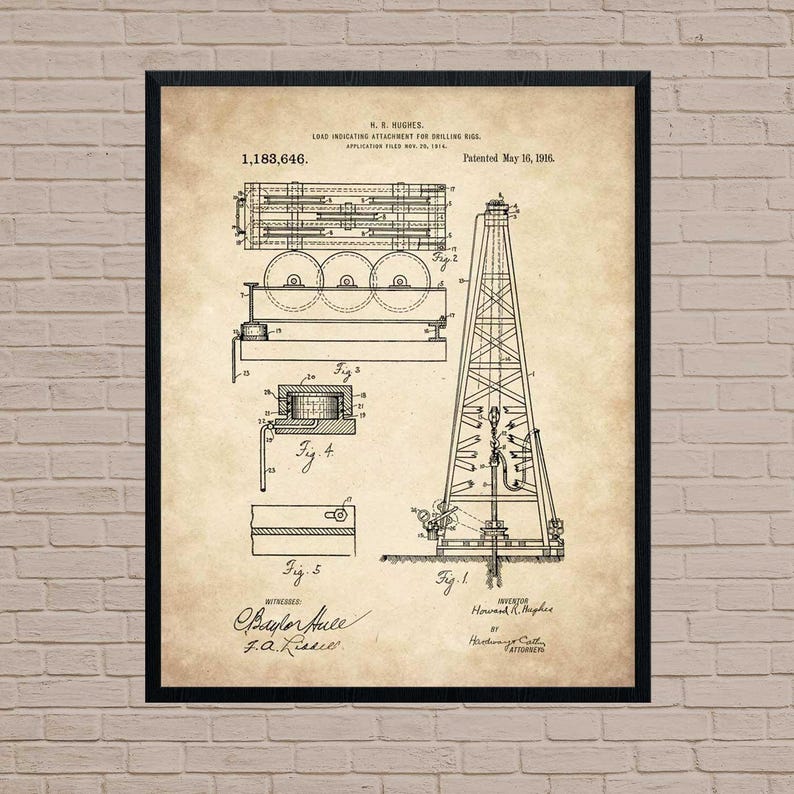 Oil Rig Poster industrial art texas art oil derrick oil | Etsy