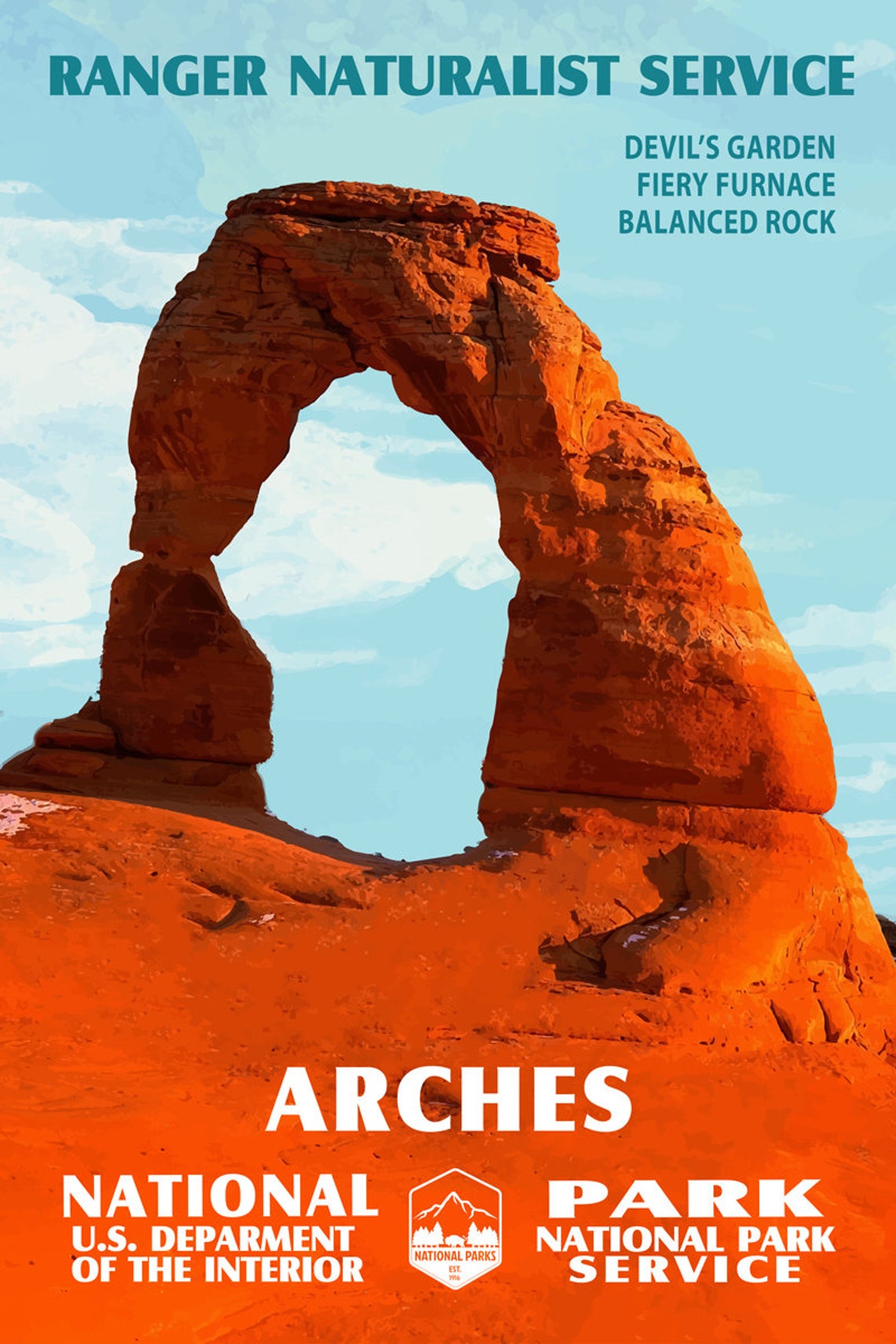 Arches National Park Poster Wall Art WPA National Park - Etsy