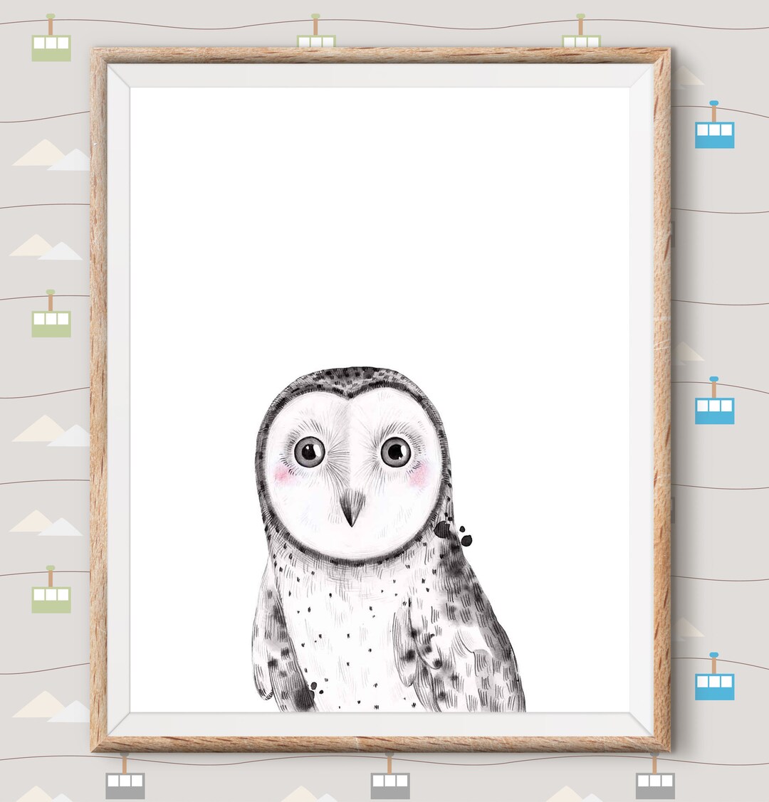 Nursery Baby Owl Wall Art Decor, Woodland Animals, Nursery Animal ...