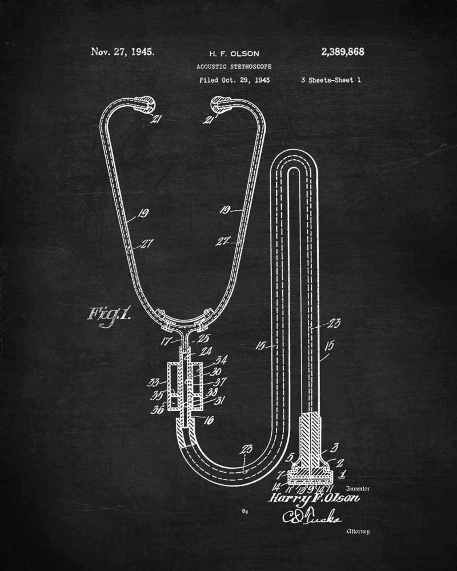 Stethoscope Poster, Medical Student, Gift for Doctor, Gift for Nurse ...