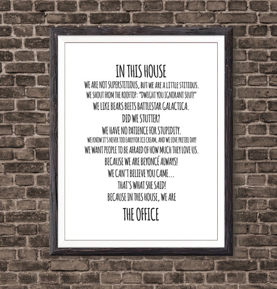 The Office Poster Quotes TV Poster the Office Tv Show in This | Etsy