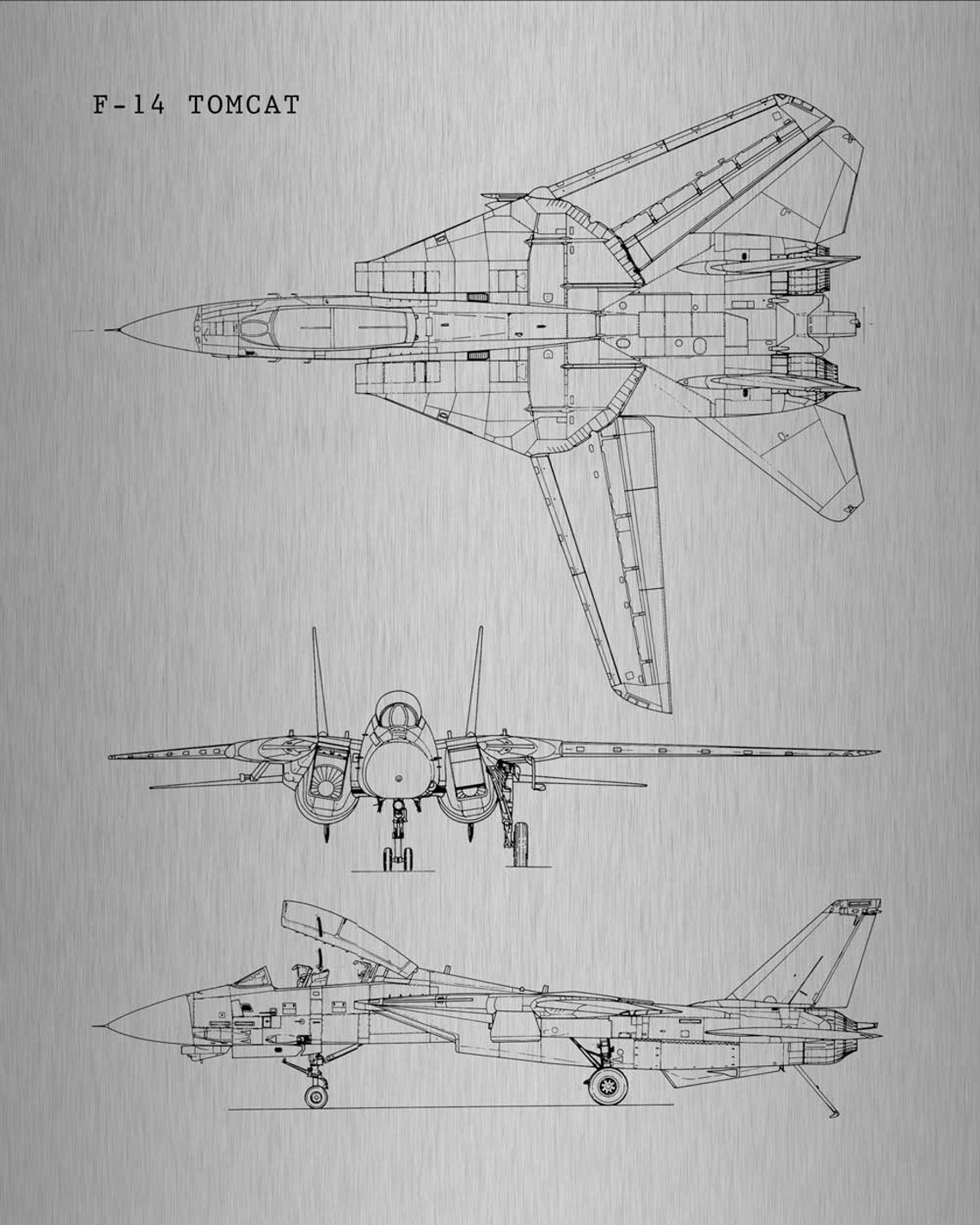 F14 F14-A Tomcat Airplane Art Print, Jet Fighter Airplane Patent, Plane ...