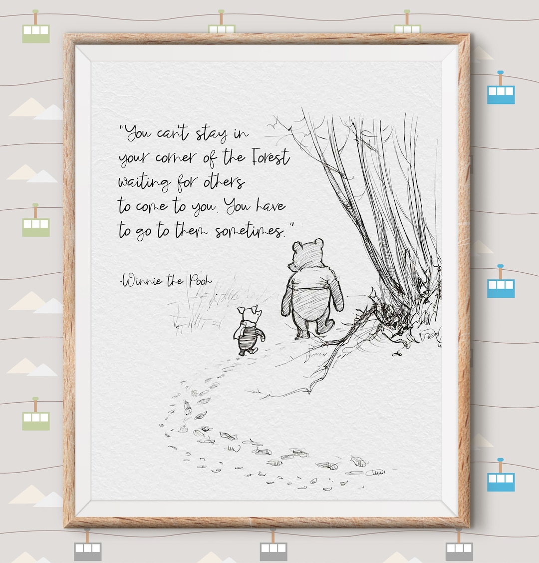 Nursery Wall Art Classic Winnie the Pooh, Pooh Printable Quote Piglet ...
