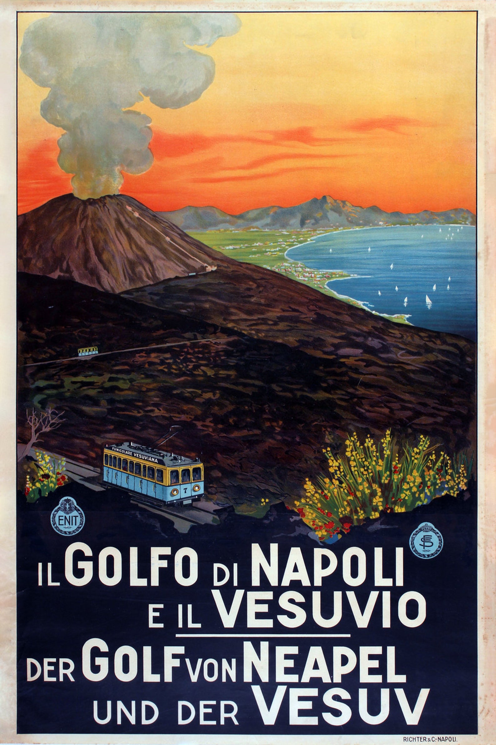 Napoli Vintage Travel Poster - Napoli Italy - Italy Travel Poster - Art ...
