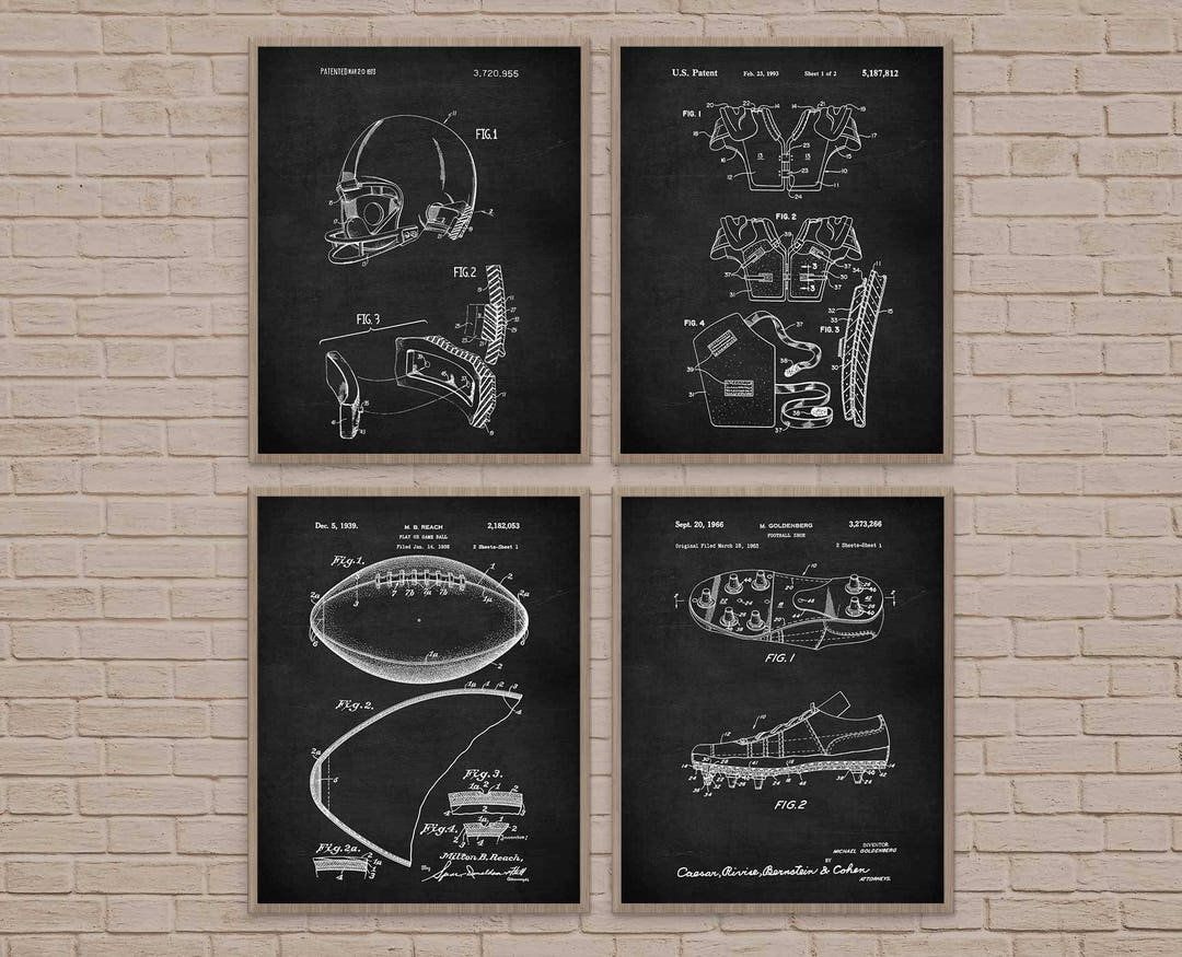 Football Art Set, Football Gift, Football Art, Football Poster ...