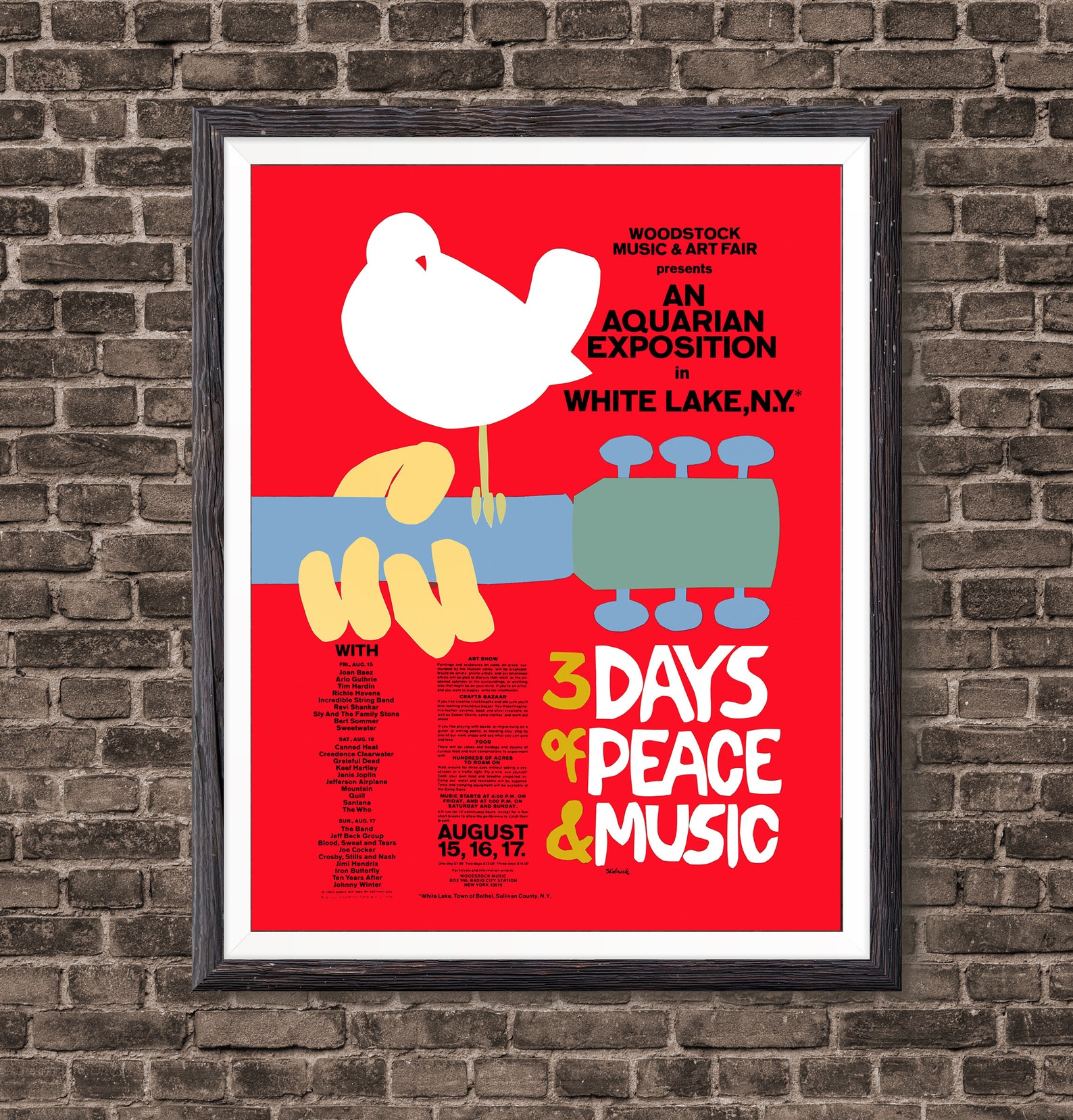 Woodstock Music Gift 1969 Concert Poster - Etsy