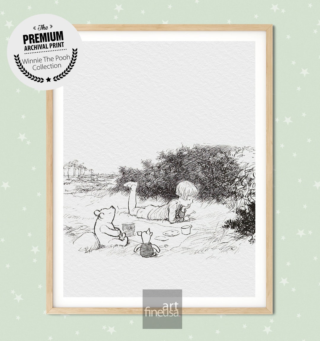 Pooh Classic Nursery Art Print Winnie the Pooh Bear Classic - Etsy