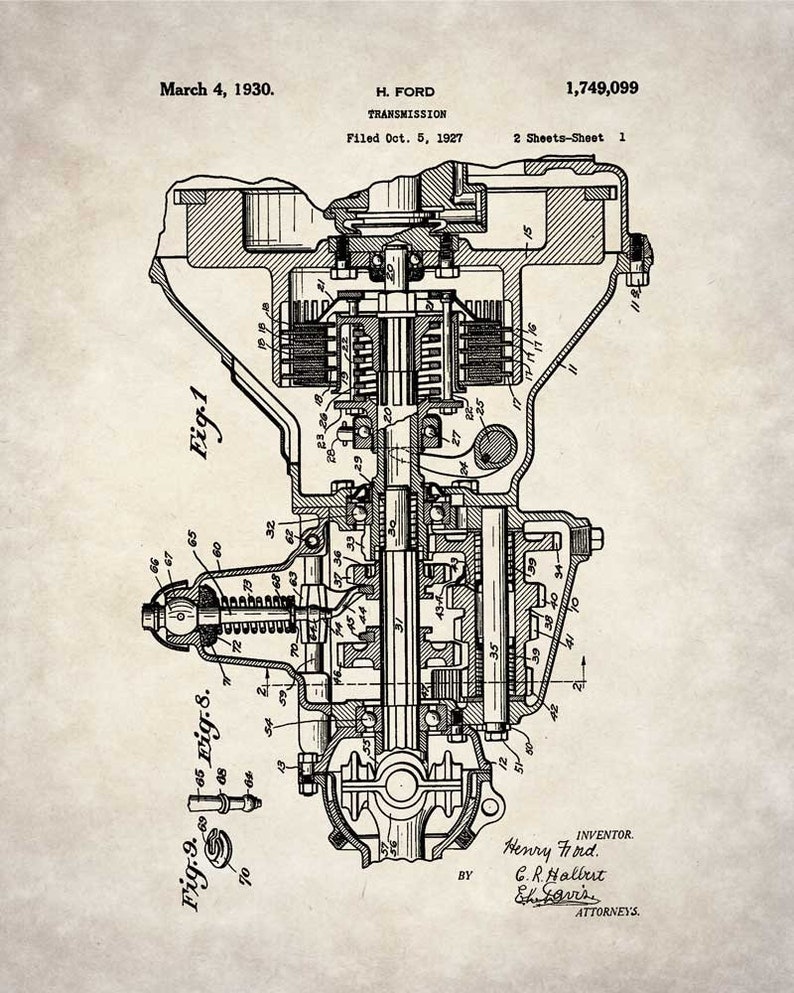 Vehicle Engine Patent Print Set Mancave Car Art combustion | Etsy